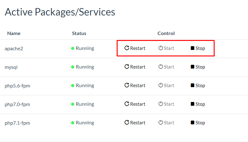Manage installed Packages/Services - SetupServer.io