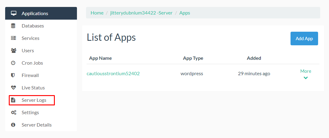 View Server Logs Setupserver Io