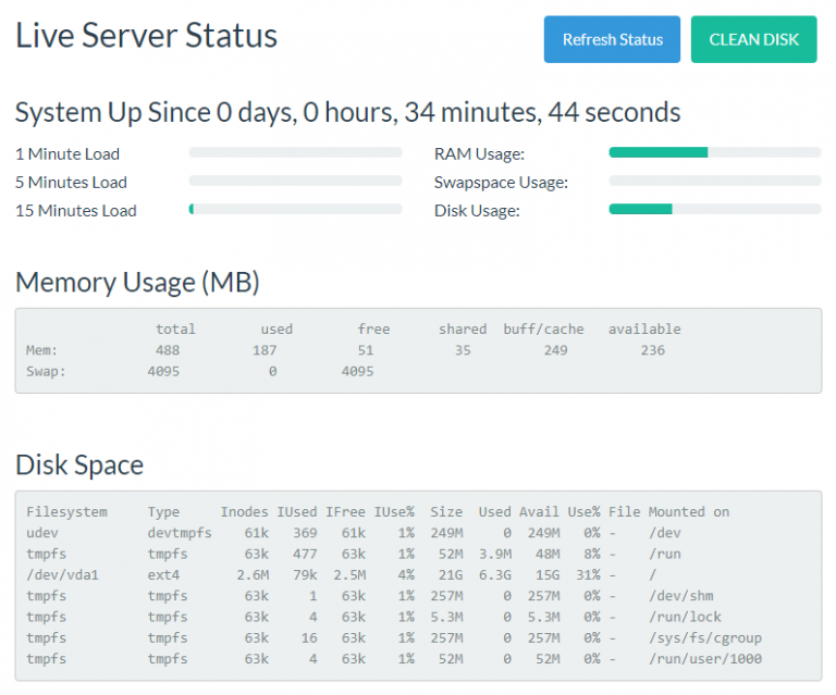 View Server Status - SetupServer.io