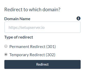 Redirect Domain using SetupServer - SetupServer.io