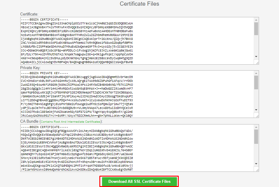 Generate SSL from sslforfree.com - SetupServer.io